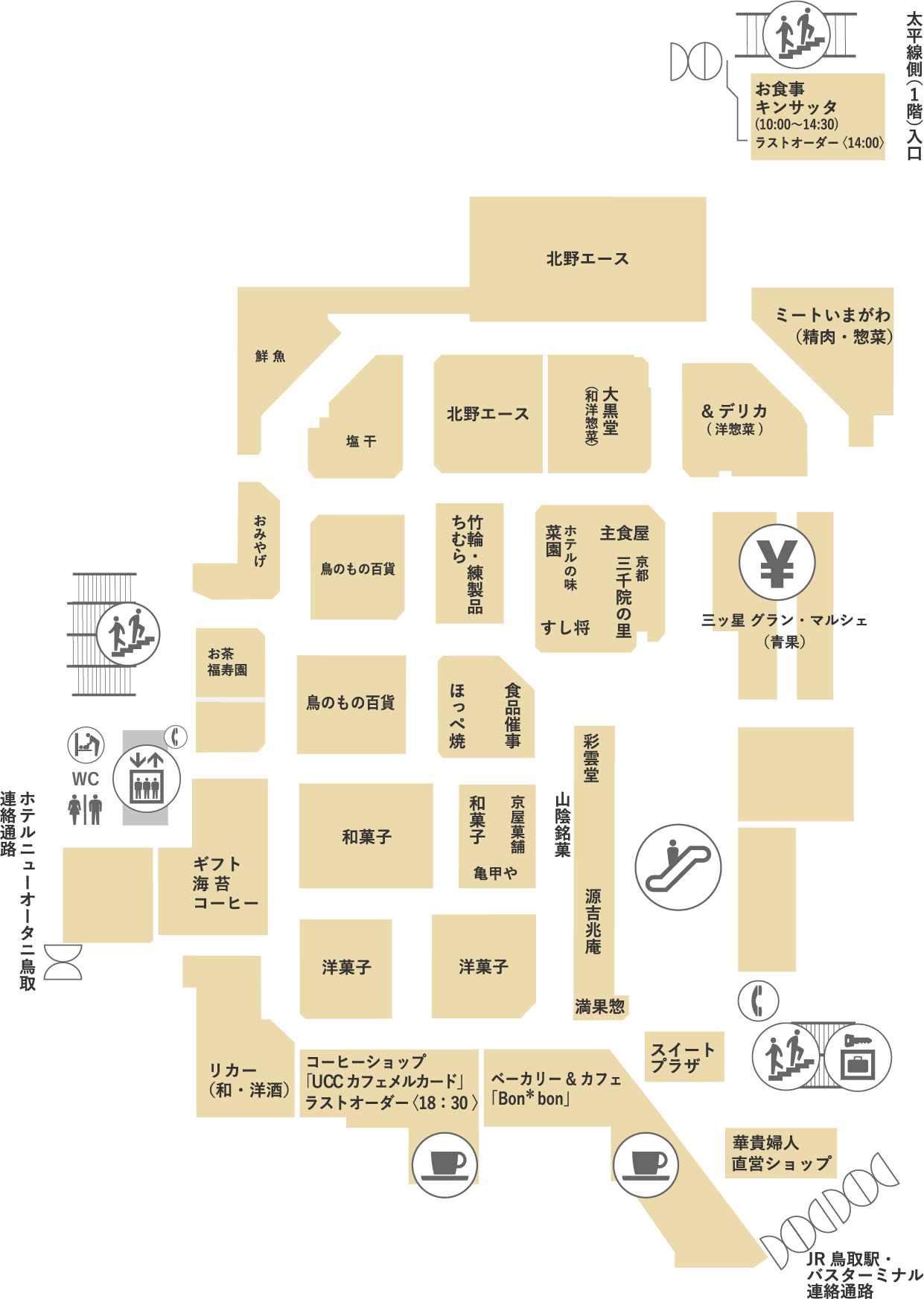 フロアガイド B1F | 丸由百貨店【鳥取】